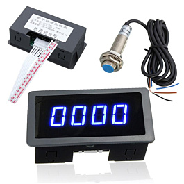 Probots Tachometer Indicators Hall Proximity Sensor LED 4 Digit Blue ...