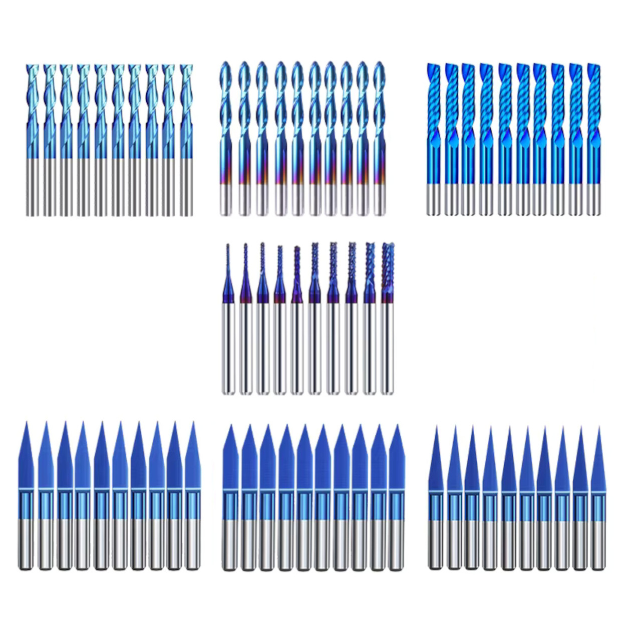 Probots 70pcs MechX End Mill Engraving Bits Kit Set Flat Ball Nose ...