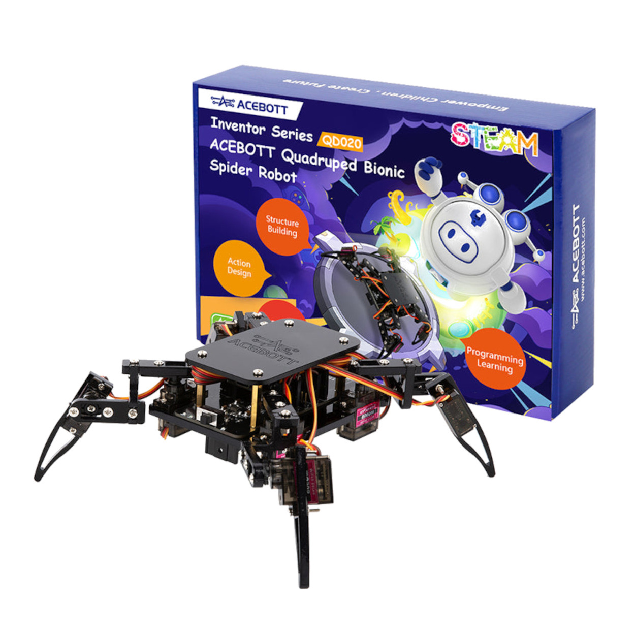 Probots Quadruped Bionic Spider Robot Diy Kit Esp8266 Programming Wifi