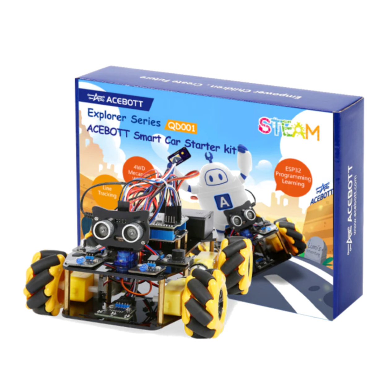 Probots ACEBOTT Smart Car Starter Educational DIY Kit ESP32 Wifi-App Control QD001 Buy Online India