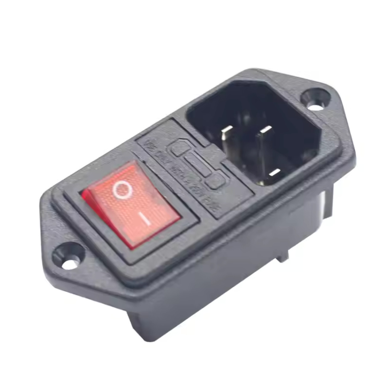 Probots IEC C14 3-Pin AC Power Socket with Fuse Holder & Switch Male ...