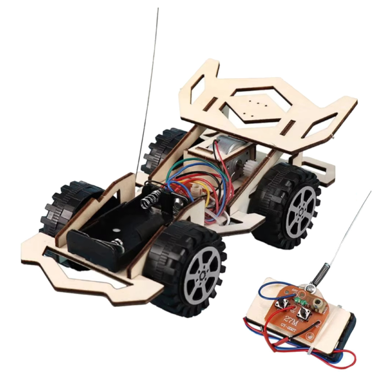 Probots RC Wooden Racing Car With Wireless Remote Control Unassembled ...