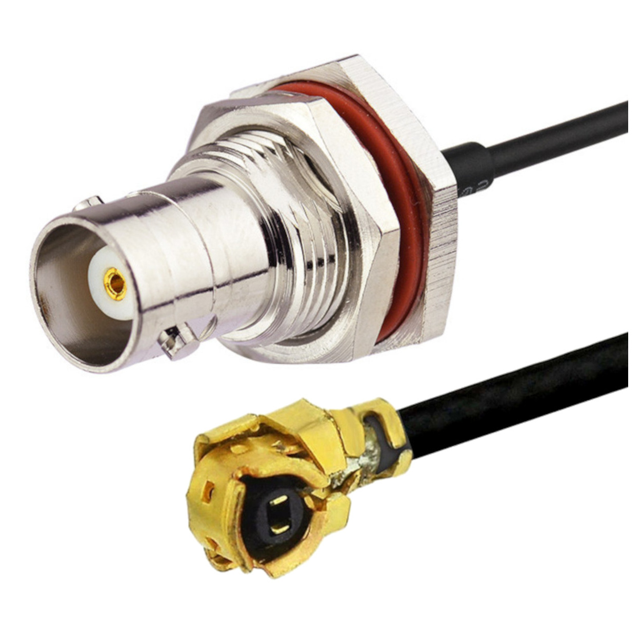 Probots U.FL (IPEX) to BNC Female Bulkhead Pigtail - 15cm (Panel Mount ...