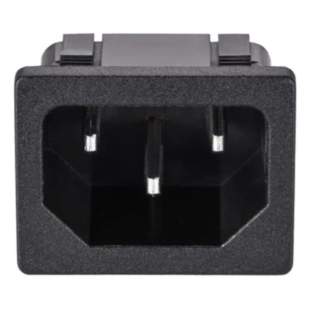 Probots IEC C14 3-Pin AC Power Socket Male Connector Panel Mount Screw ...