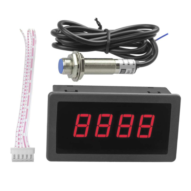 Probots Tachometer Indicators Hall Proximity Sensor LED 4 Digit Blue ...