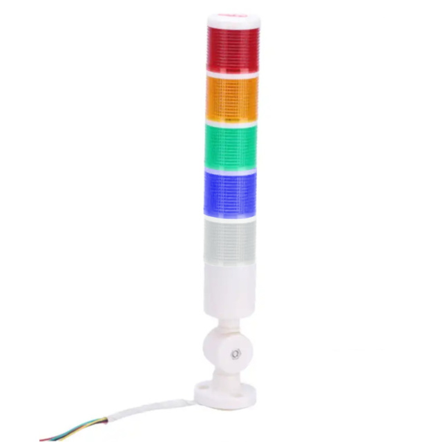 Probots Promax 12V 50mm RYGBW Color LED Tower Light Continuous Signal Five Stack With Buzzer ...