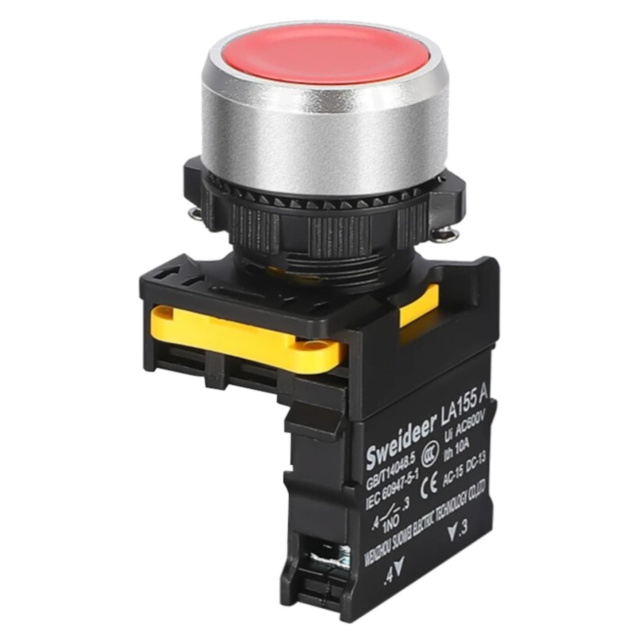 Probots Promax LA155A 10A 22mm Flat Round Head Push Button Momentary ...