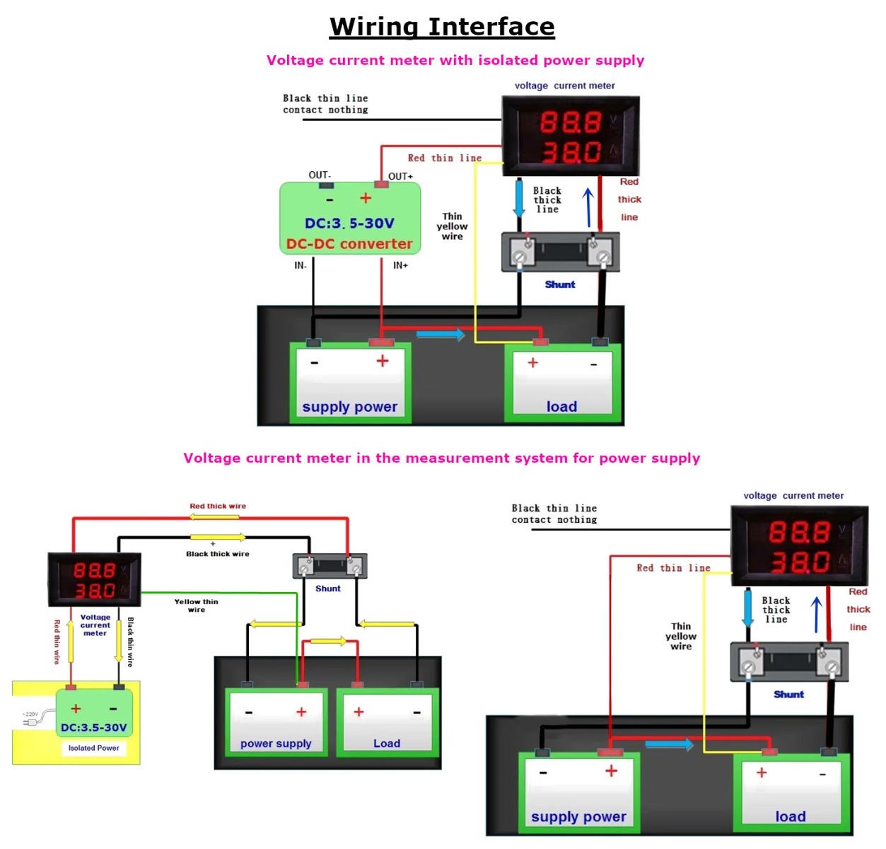 Probots 0.28 inch Dual Led DC0-100V 50A Voltage and Current Digital ...