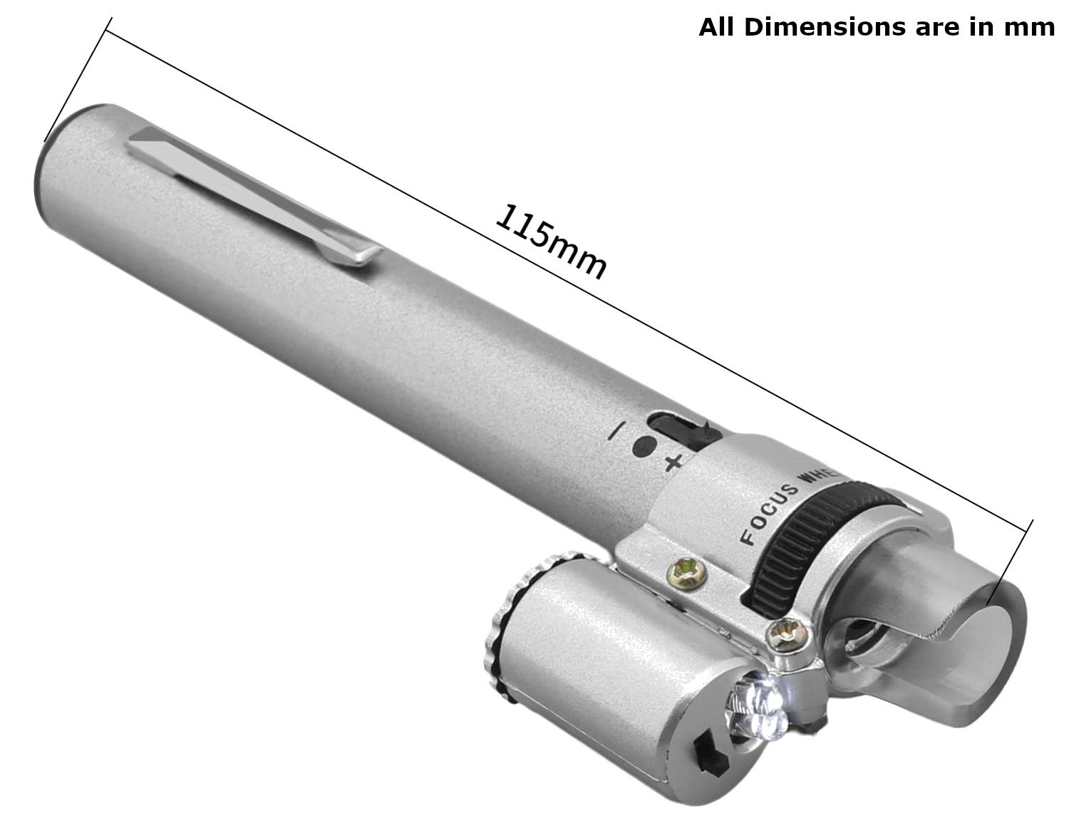 Probots 100X Pen Type Portable Adjustable Magnifier Microscope with LED ...