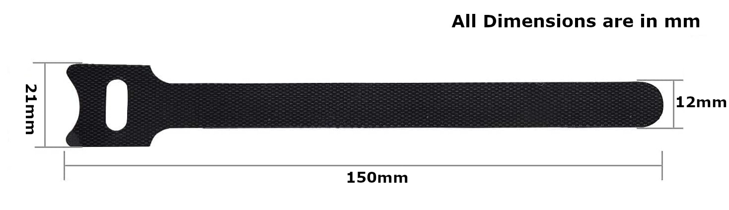 Probots 150mm Velcro Loop Straps Reusable Cable Ties Black 10 Pcs Buy ...