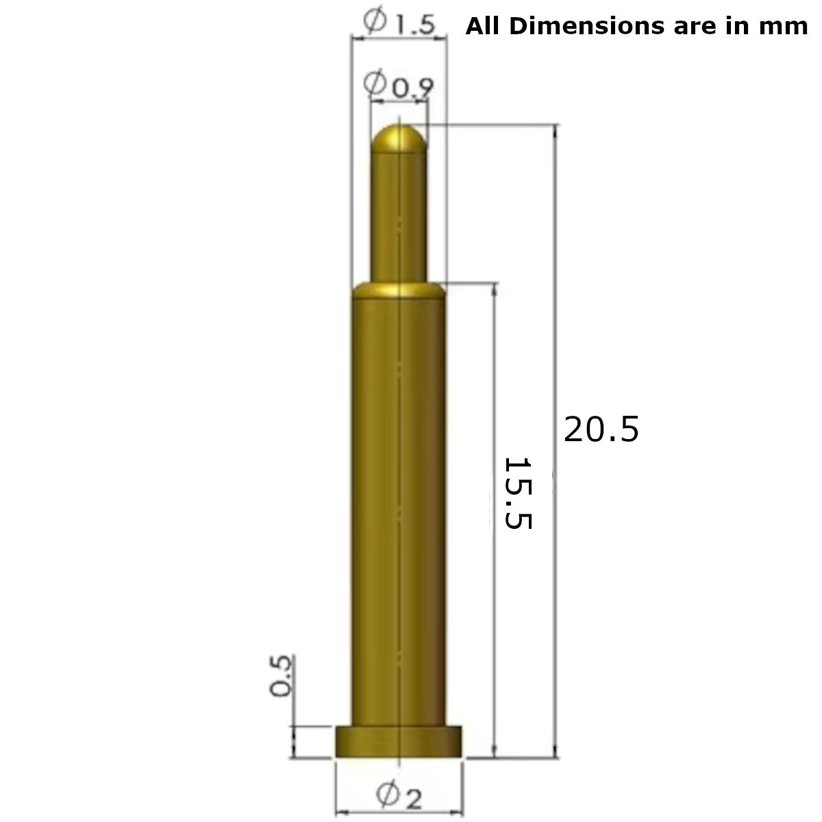 Probots 20.5mm SMD Spherical Head Tip Pogo Pin for PCB Testing ...