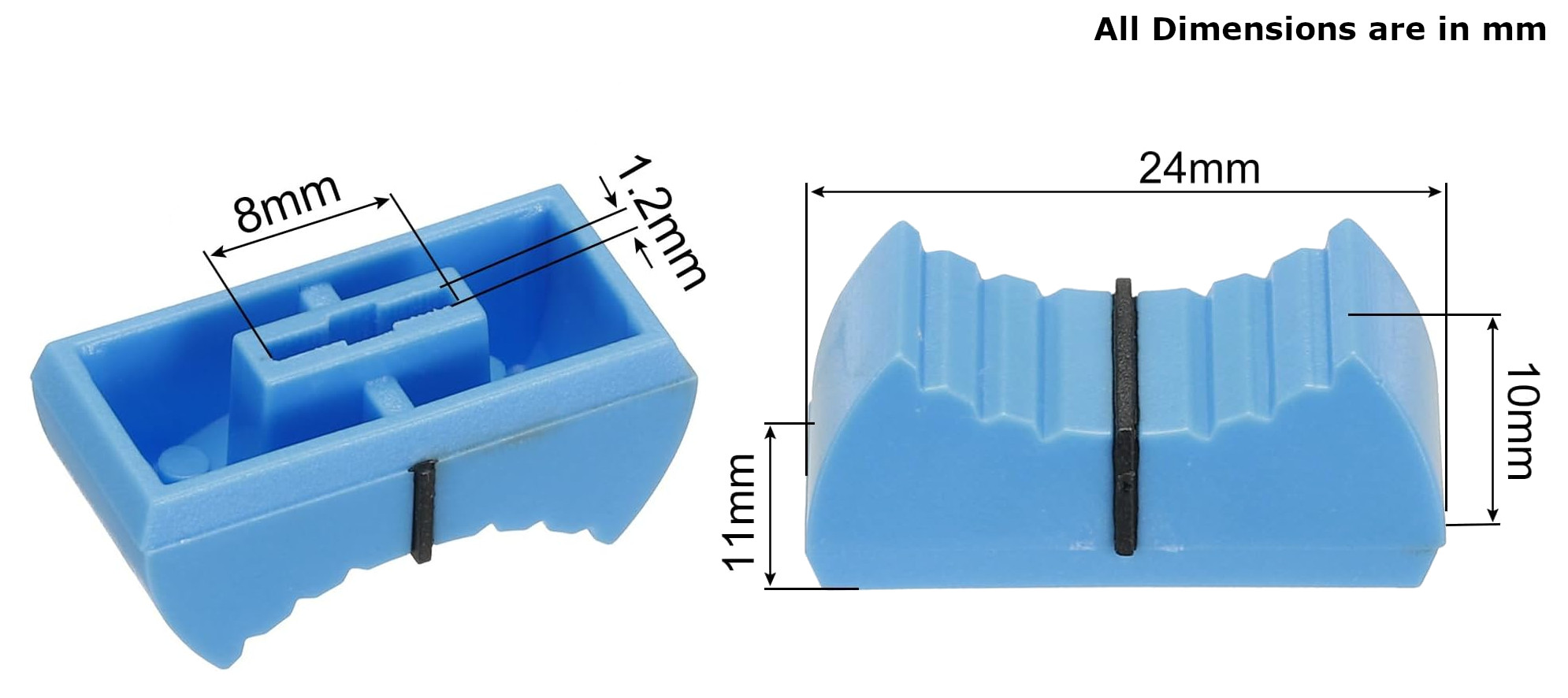 Probots 24x11mm Slider Shaft Potentiometer Knob Linear Switch Fader Cap ...