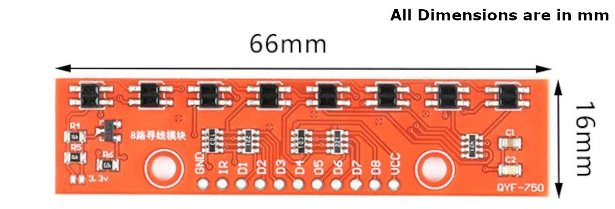 Probots 3.3v-5v 8-Channel IR Sensor Array Line Follower Infrared Detection Module Board Buy ...