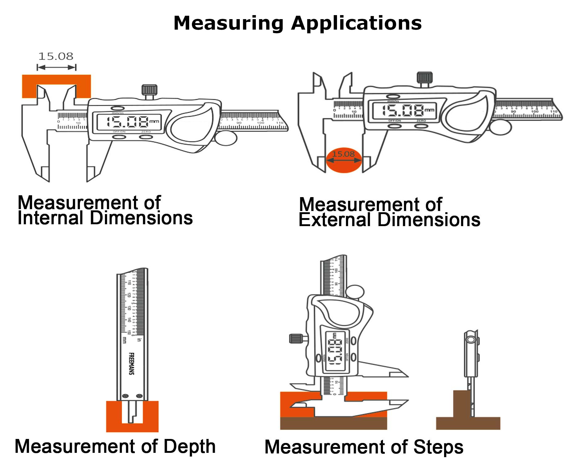 Probots 300mm Digital Vernier Caliper Meter Tool Stainless Steel Metal ...
