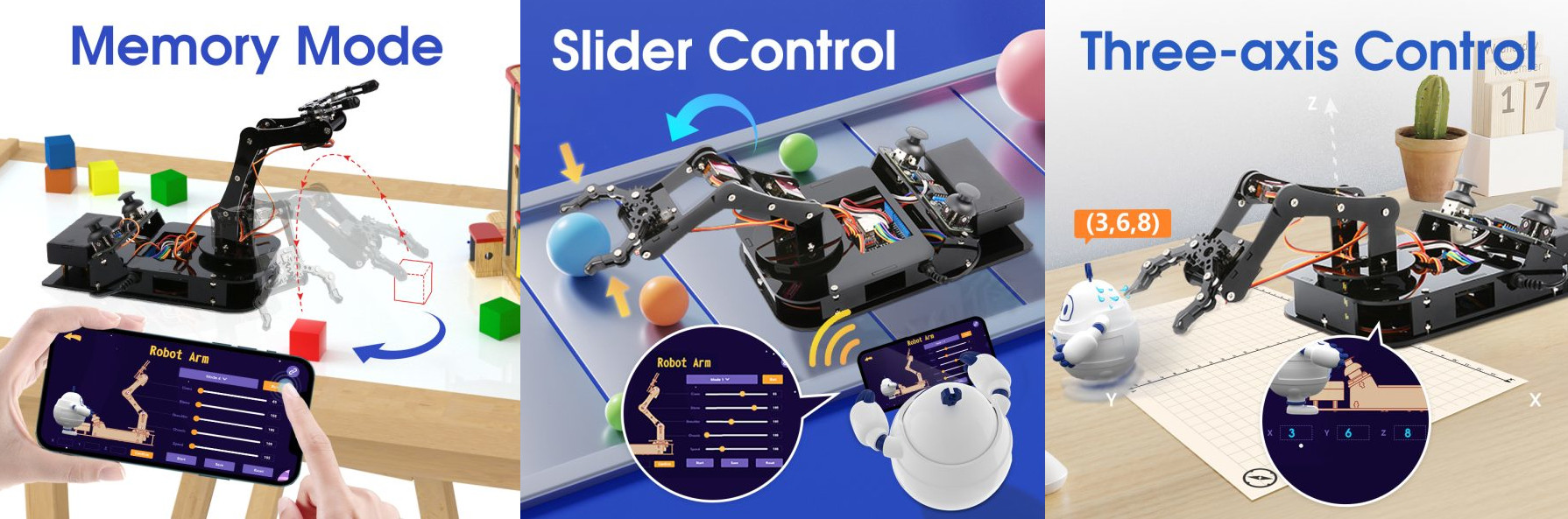 Probots ACEBOTT 4 DOF Smart Robot Mechanical Arm Programming With ESP32 Wifi Controller ...