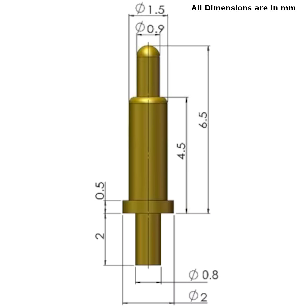 Probots 6.5mm DIP Spherical Head Tip Pogo Pin for PCB Testing Connector ...