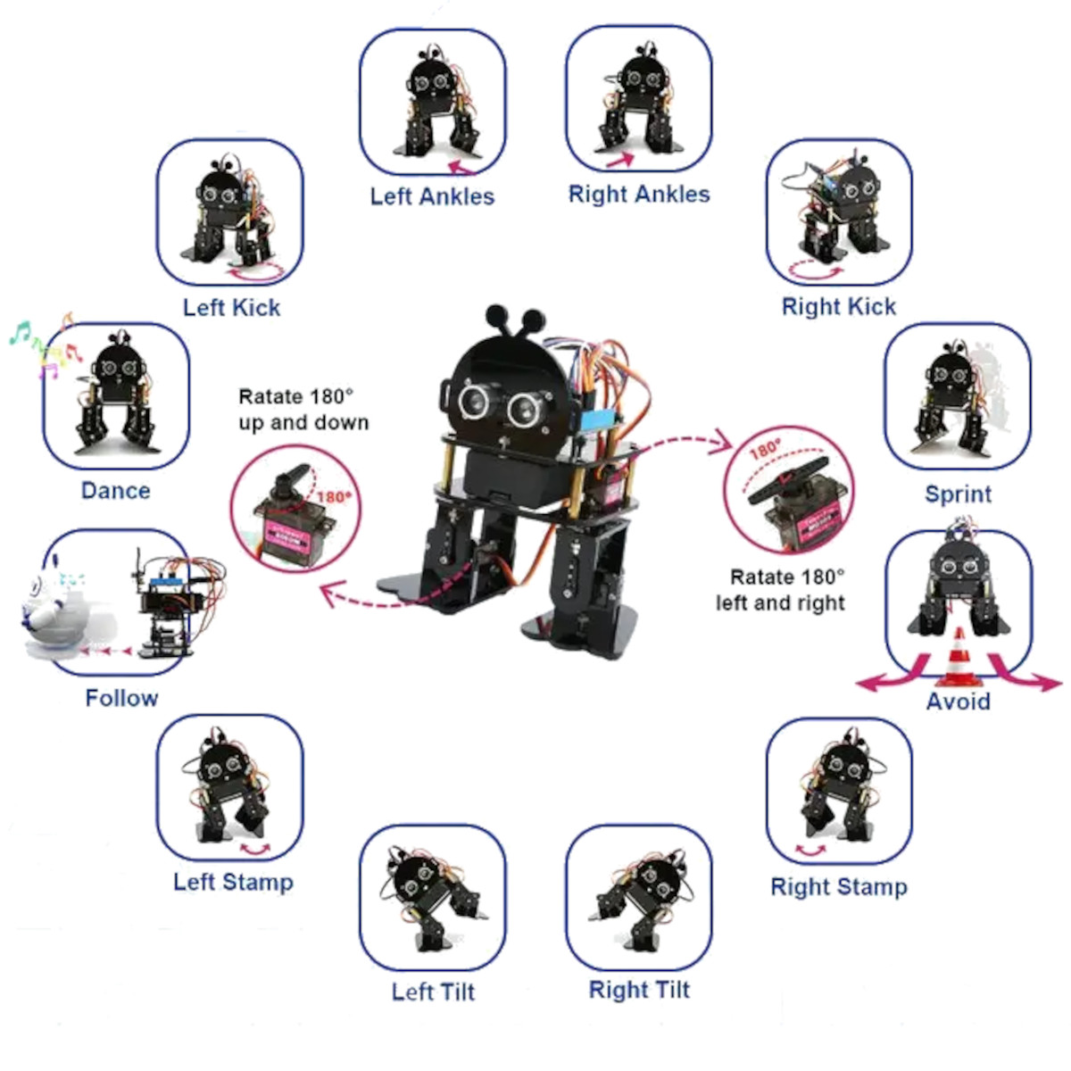 Probots ACEBOTT Bionic Biped Robot DIY Kit ESP32 Programming Wifi-App Control QD021 Buy Online India