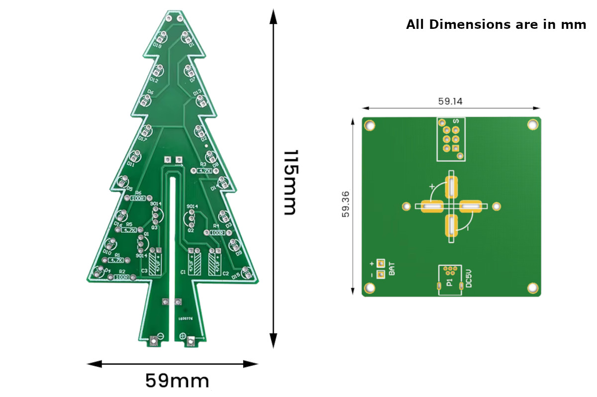 Probots DC 5V Colourful Christmas LED Tree with Acrylic Case Electronic ...