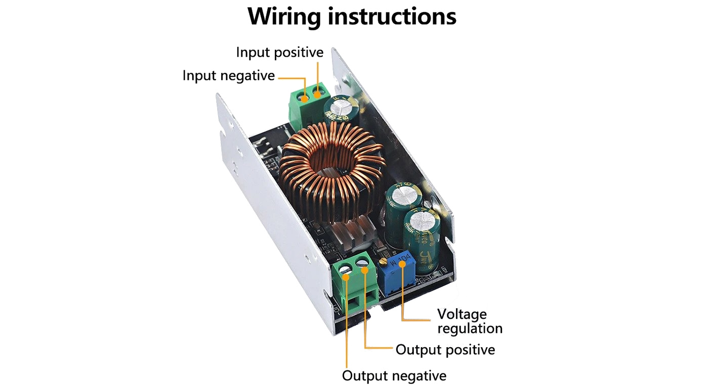 Probots DC to DC Step Down Adjustable Output Buck Converter Module Input 10-90VDC Output 1.5 ...