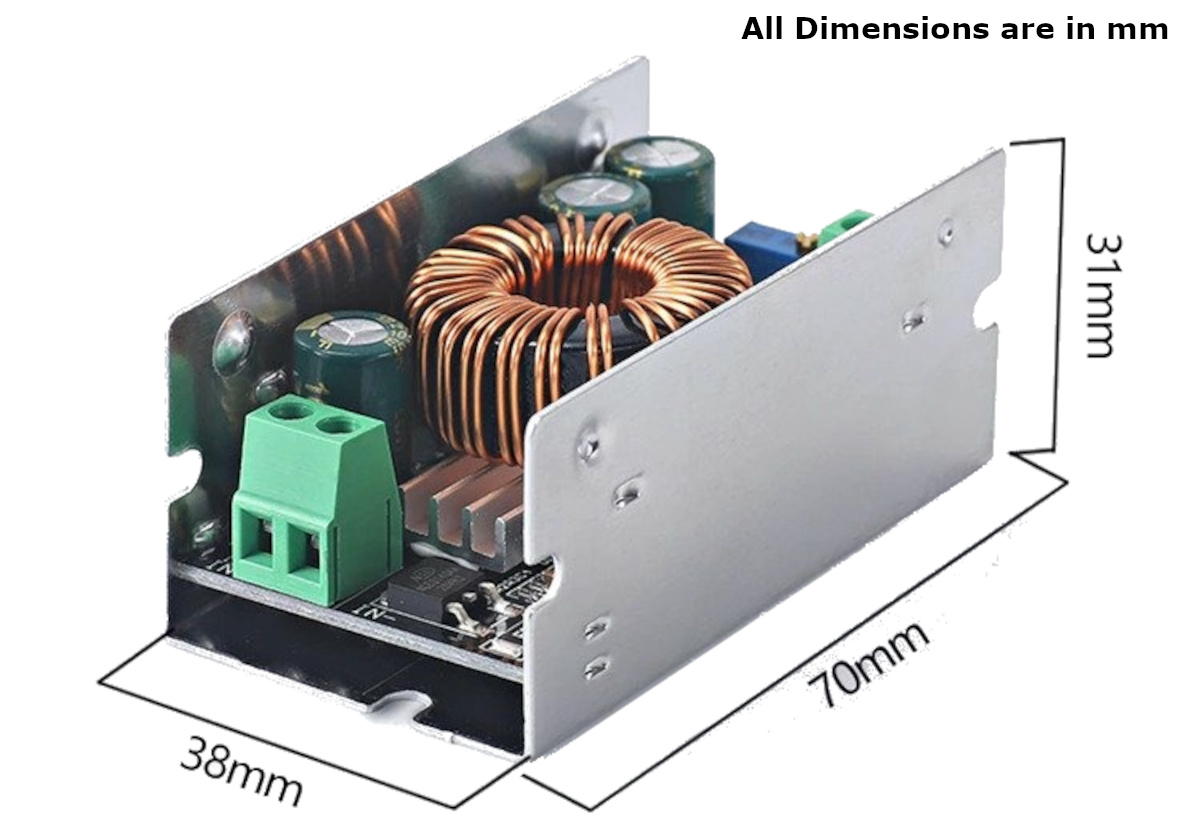 Probots DC to DC Step Down Adjustable Output Buck Converter Module Input 10-90VDC Output 1.5 ...