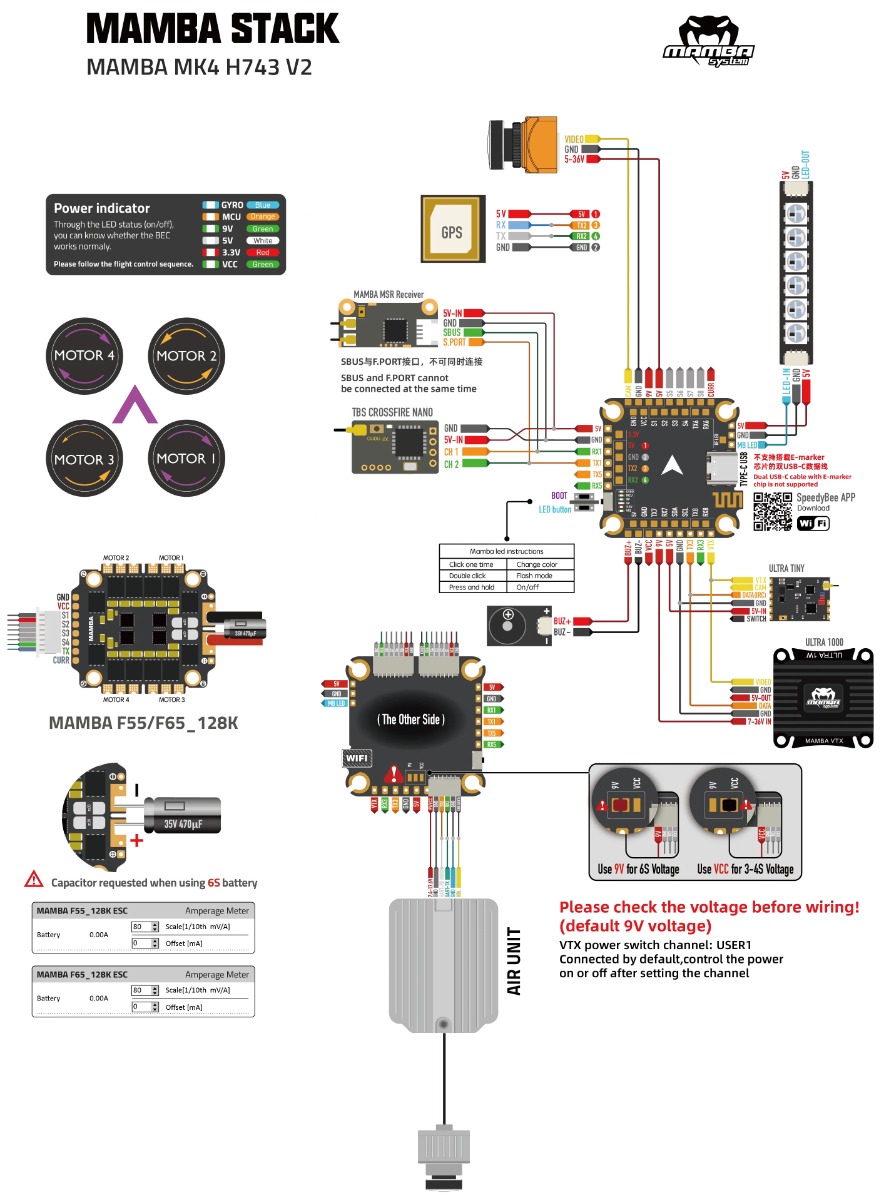 Probots Diatone Mamba MK4 H743V2 FC Flight Controller Diatone Mamba MK4 ...