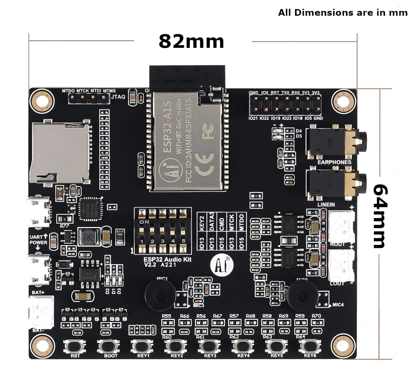 Probots ESP32-A1S Audio Development Board Kit Ai-Thinker Wifi Buy Online India