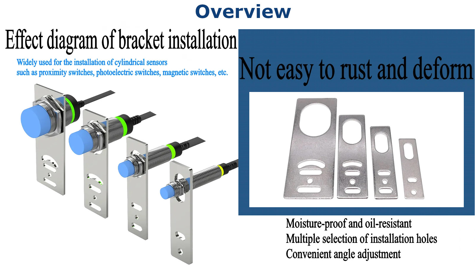 Probots M8 I-Type Proximity Switch Sensor Metal Bracket Straight Holder ...