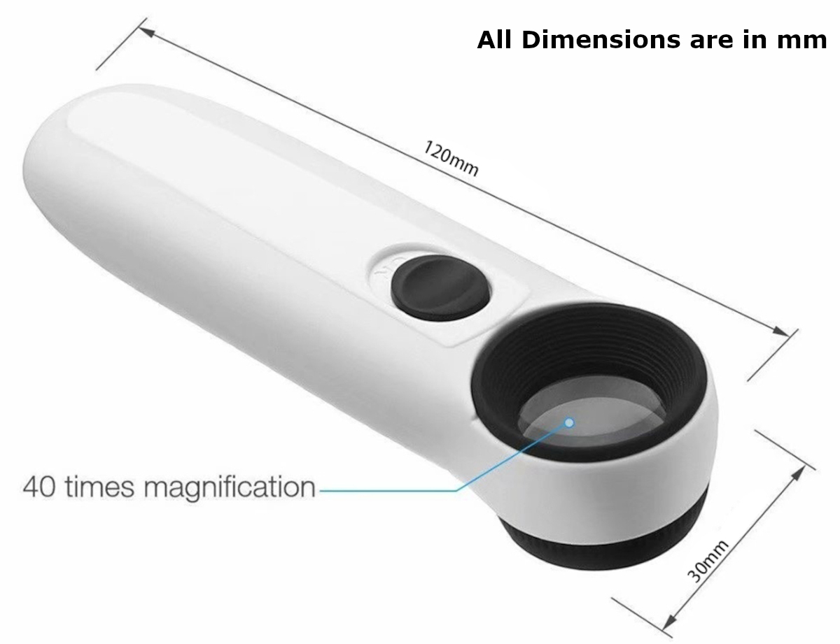 Probots MG6B-1B 40x Hand-Held Portable Mini Magnifier Lens With LED Buy ...