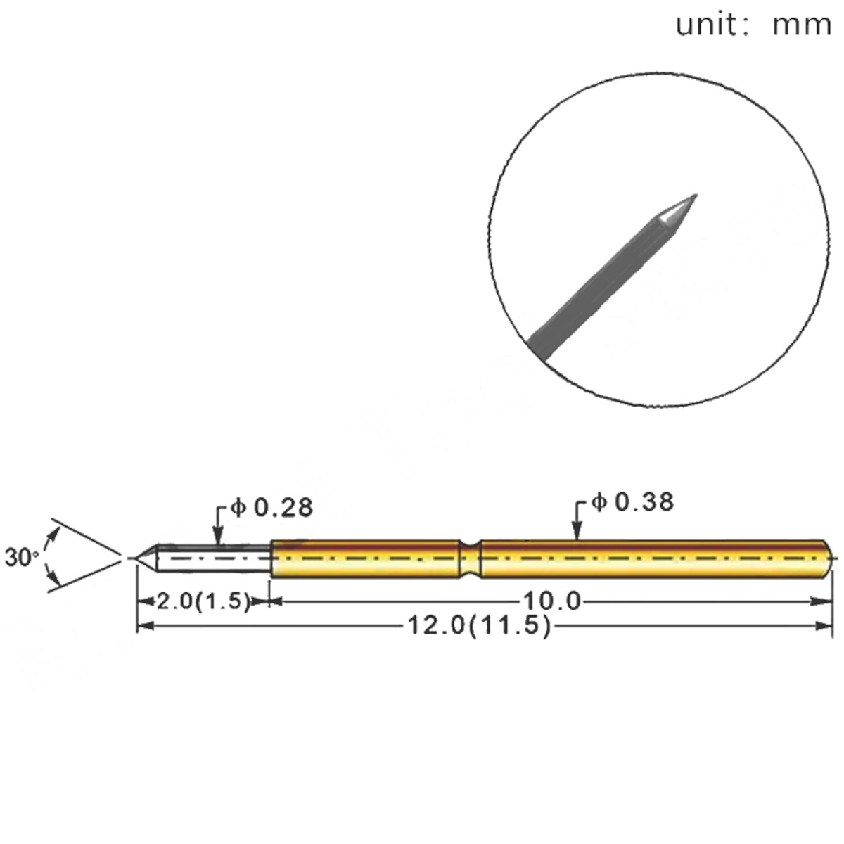 Probots P038-B Pogo Pin With Flexible Needle Pointed Tip For PCB ...