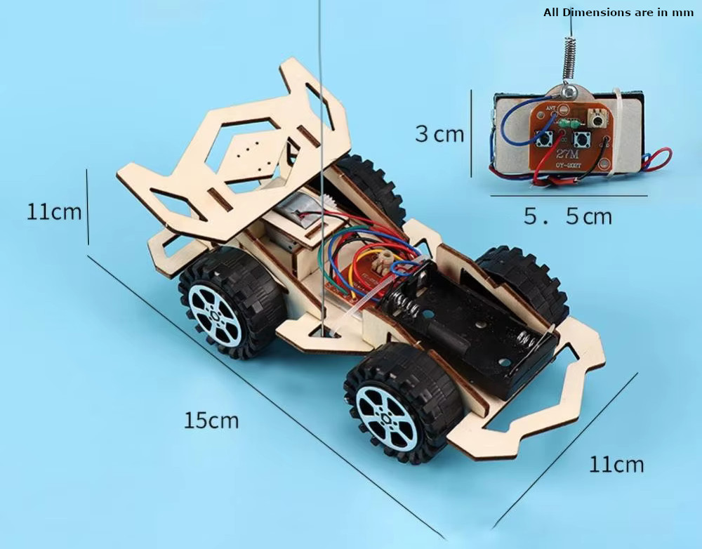 Probots RC Wooden Racing Car With Wireless Remote Control Unassembled ...
