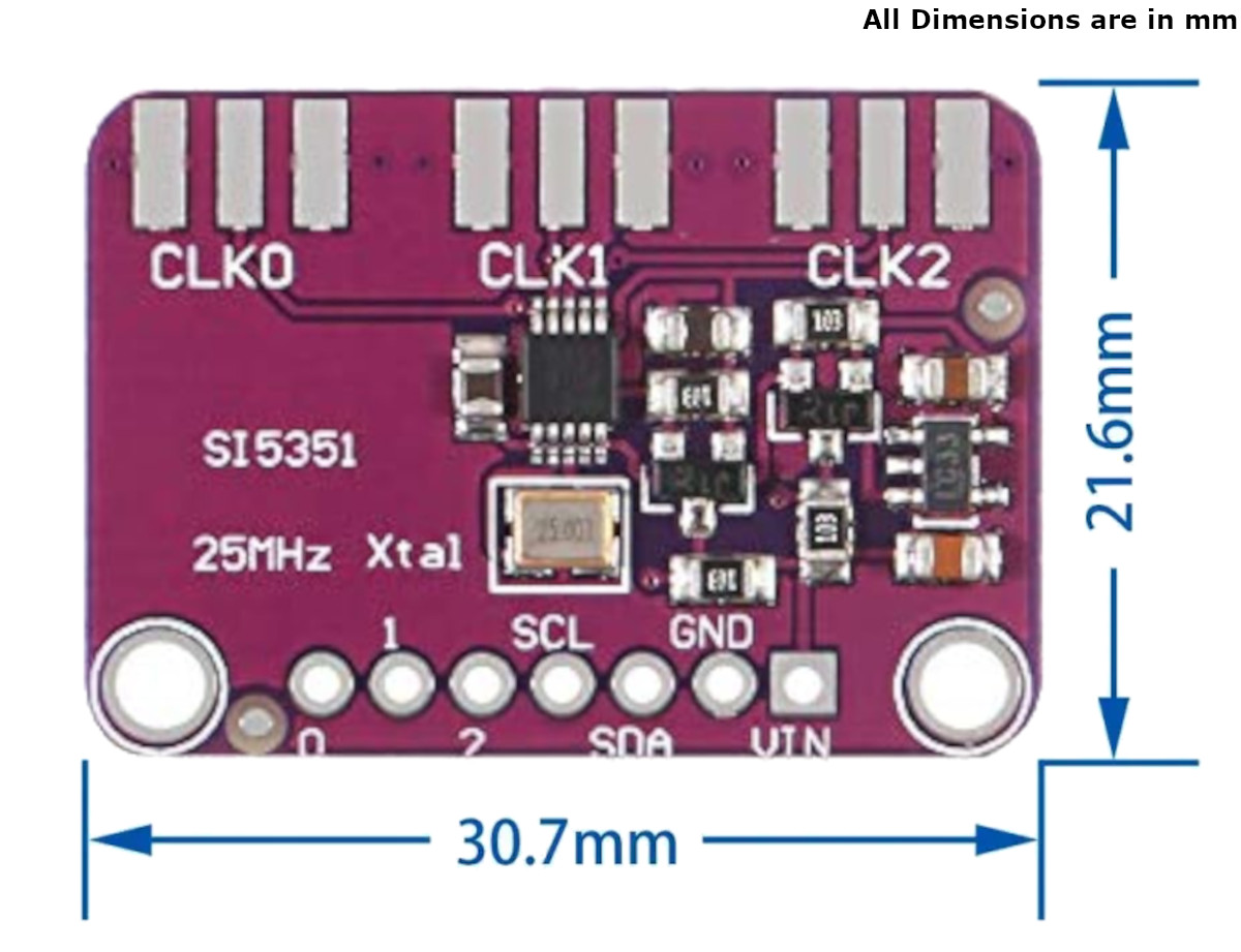 Probots SI5351 I2C Clock High Frequency Square Wave Signal Generator Module 8KHz to 160MHz 3 ...