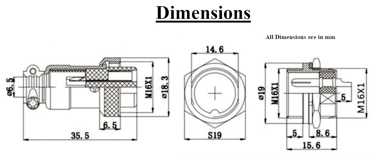 Probots GX16 4-Pin Aviation Connector Set | Panel & Cable Plug Buy ...