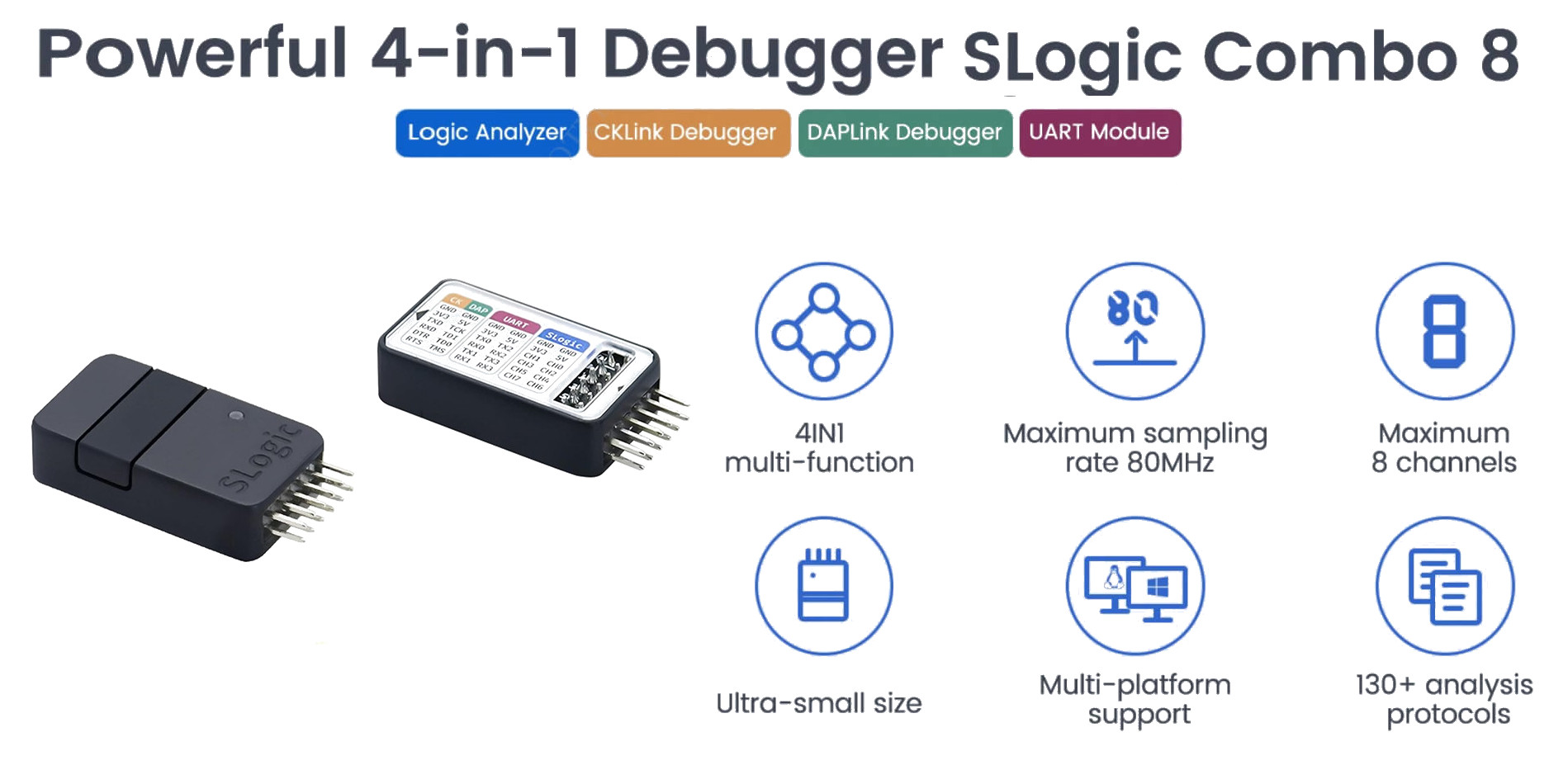 Probots Sipeed SLogic Combo 8 Kit logic Analyzer Serial Port DAP-Link CK-Link 4 in 1 Debugging ...