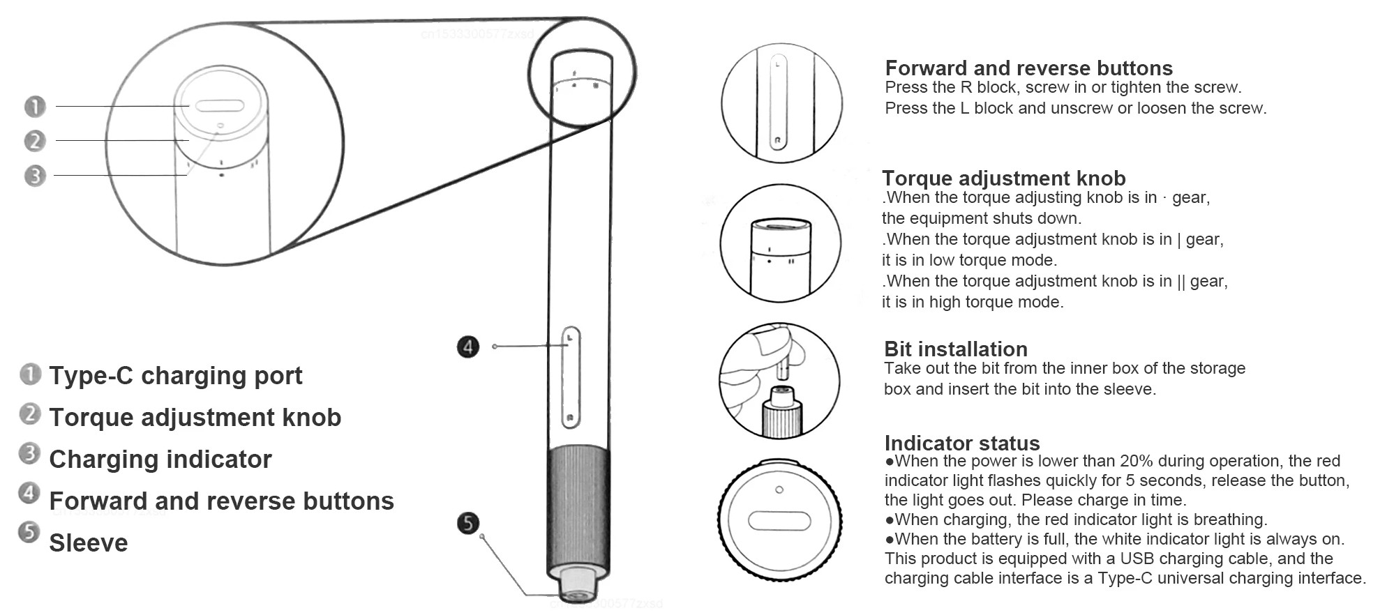 Probots Xiaomi Mijia Electric Screwdriver Set With 24 Magnetic Bits ...